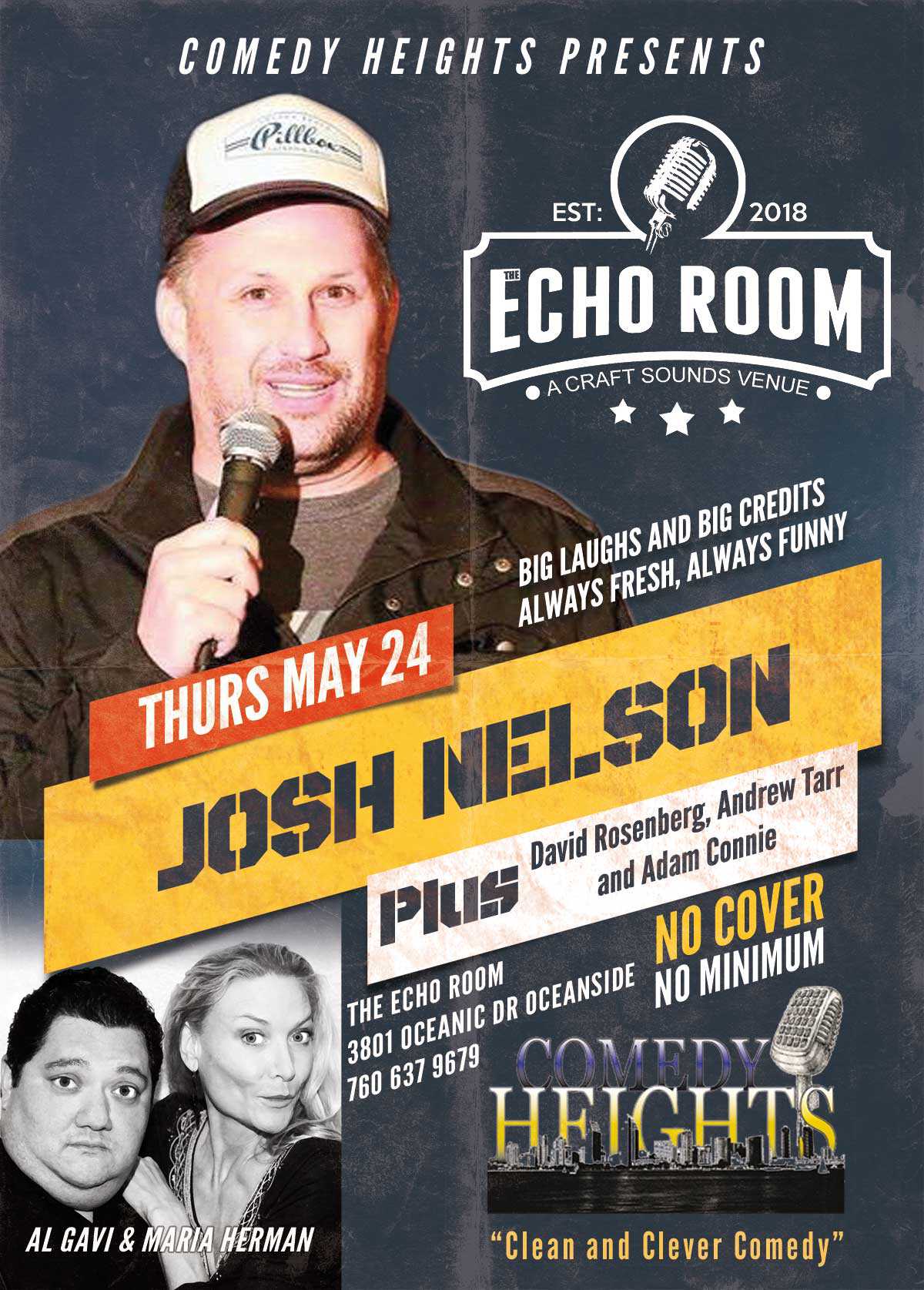 Thursday May 24th at The Echo Room in Oceanside! Josh Nelson! | Comedy ...