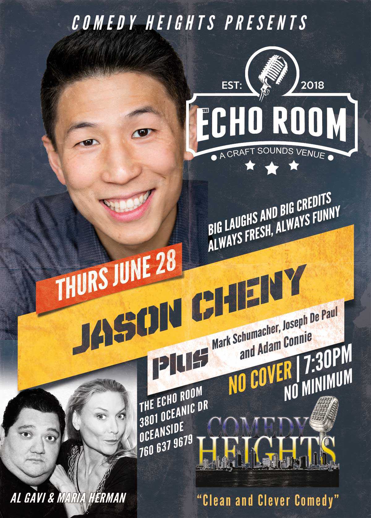 This Thursday at the Echo Room in Oceanside! Jason Cheny! | Comedy Heights