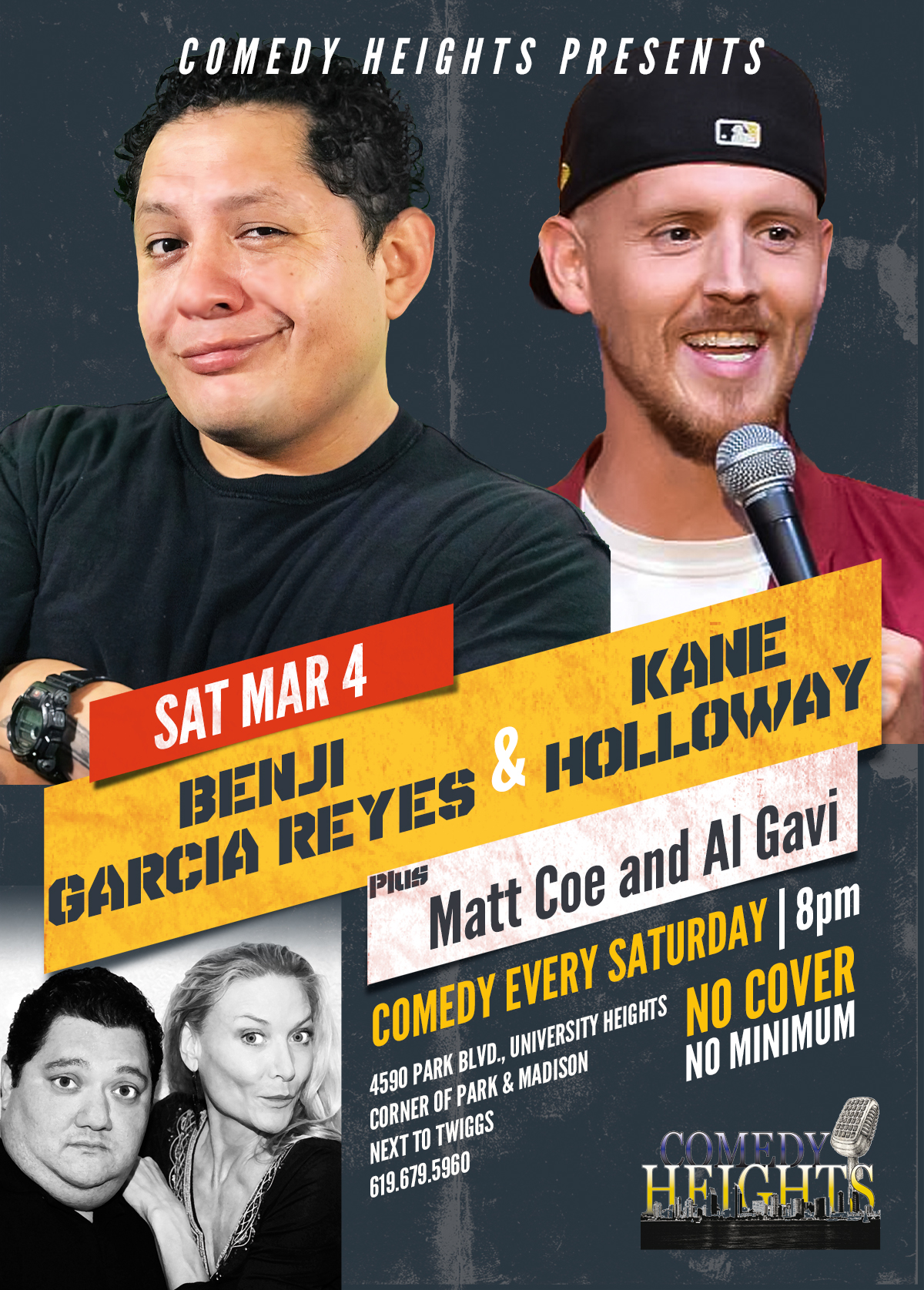 The “People’s Comedian” Benji GarciaReyes comes to Comedy Heights at Twiggs this Saturday night ...